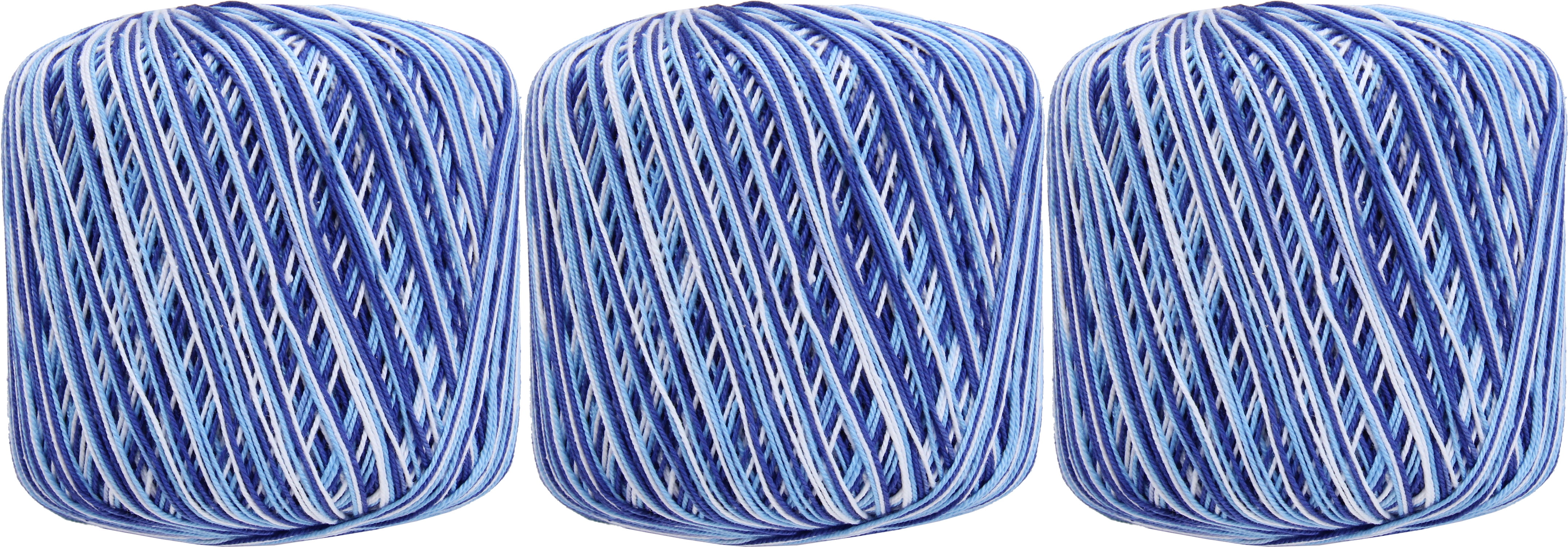 3 Ball Pack Threadart 100% Pure Cotton Multicolor Crochet Thread - Size ...
