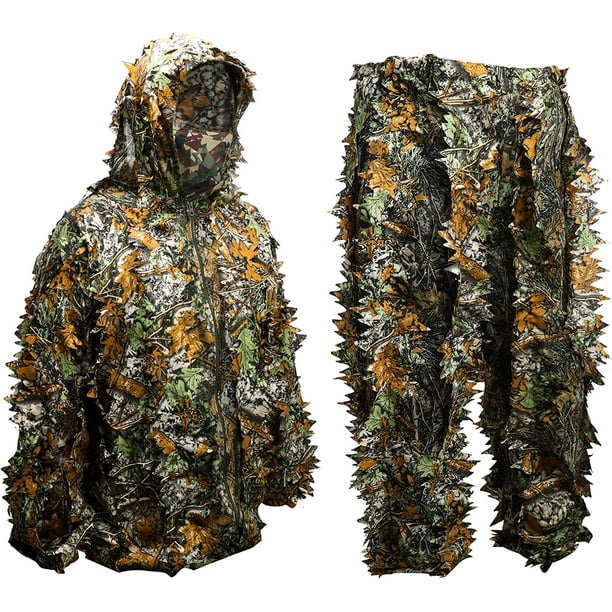 Ghillie Suit, 3D Leafy camo Hunting Clothes for Kids\\/Youth\\/Teen,Camoflauge Clothing for ...