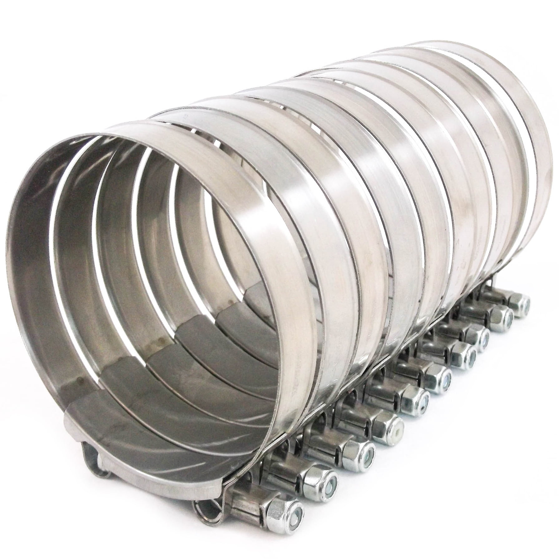 10x Premium 304 Stainless Steel T-Bolt Turbo Silicone Hose Clamp 4 ...