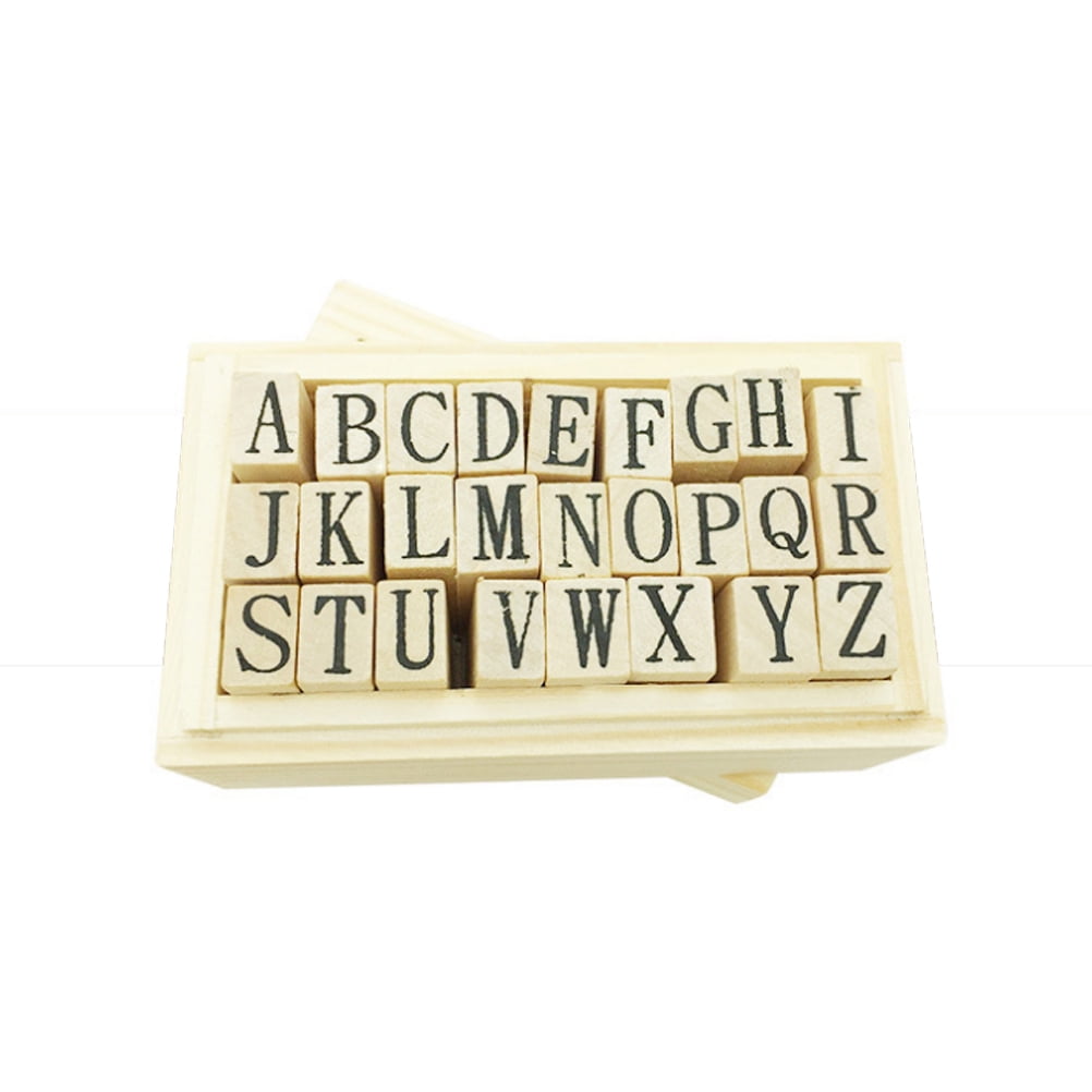 Stamp Stamps Rubber Letter Ink Alphabet Set Wood Wooden Vintage Letters ...