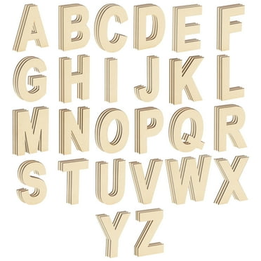 156Pcs Small Wooden Craft alphabet and letters Wood Cutouts with ...