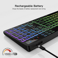 AOC Wireless RGB Backlit Keyboard, Rechargeable, 2.4G, Phone Holder ...