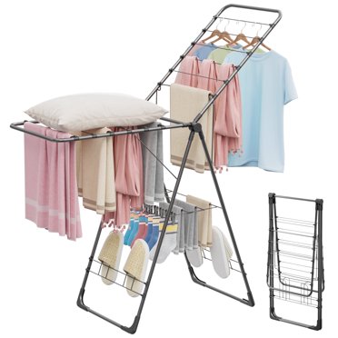 Clothes Drying Rack with 4 Castors, Heavy Stainless Steel Drying Rack ...