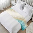 Abstracts Sandy Beach Bed Runner Queen Size Turquoise Beige Gradient ...