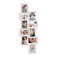 White 8-Slot 33.2x13.3 Photo Frame for Multiple 6x4 Pictures - Wall ...
