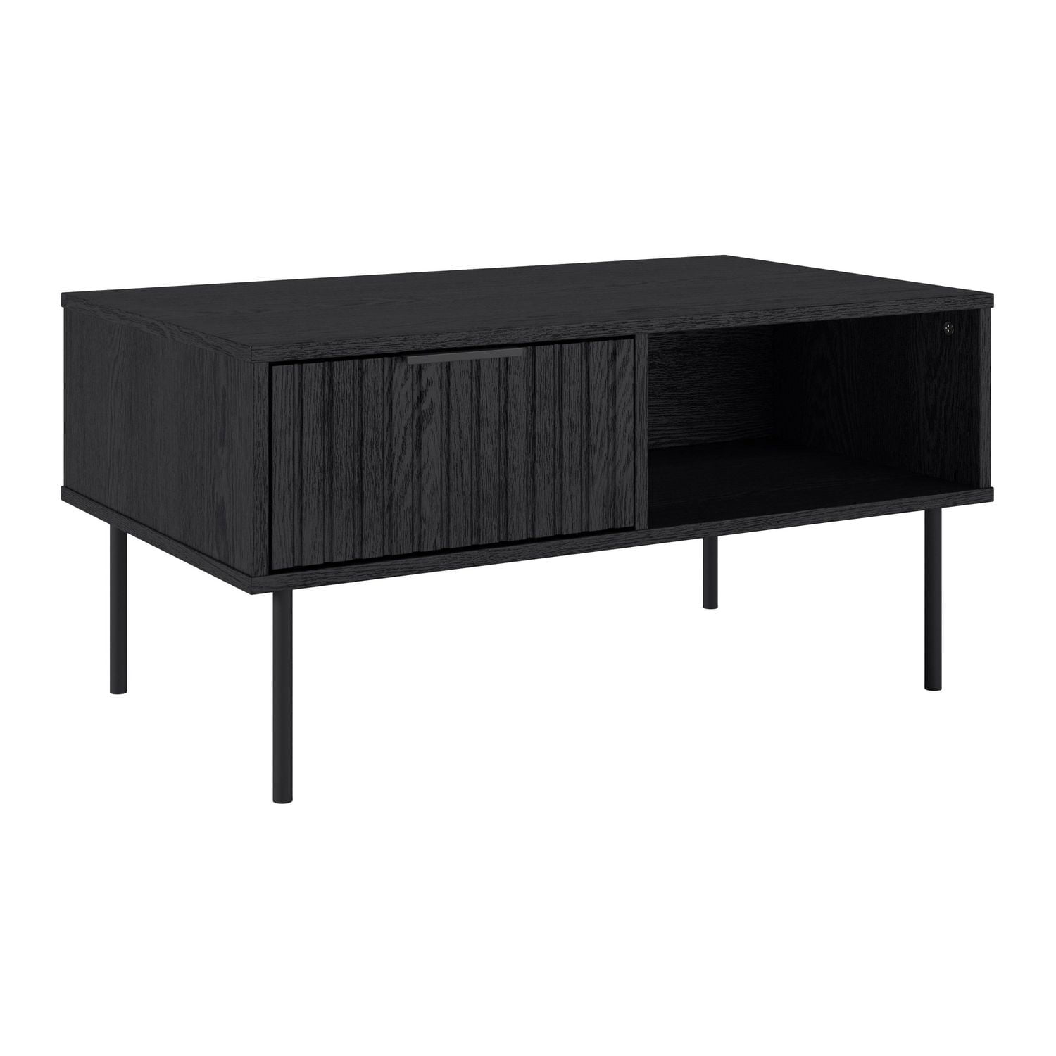 Click here for Corliving Lysander Modern Rectangle Black Fluted E... prices