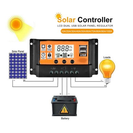 Solar Panel Regulator 12V-24V Adjustable Battery Regulators Charge ...