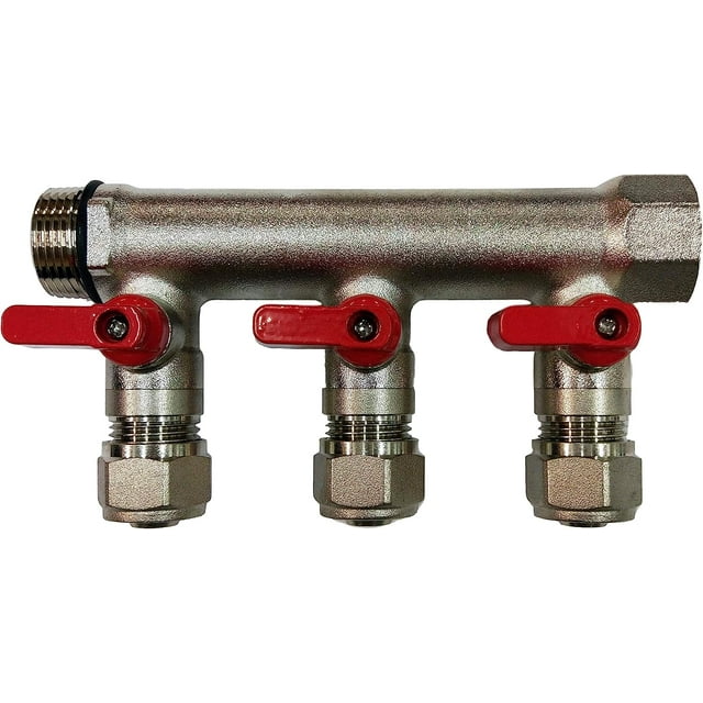 DMNI 3 Loop Port Ball Valve Brass - Pex Manifold - 3/4" NPT Thread ...