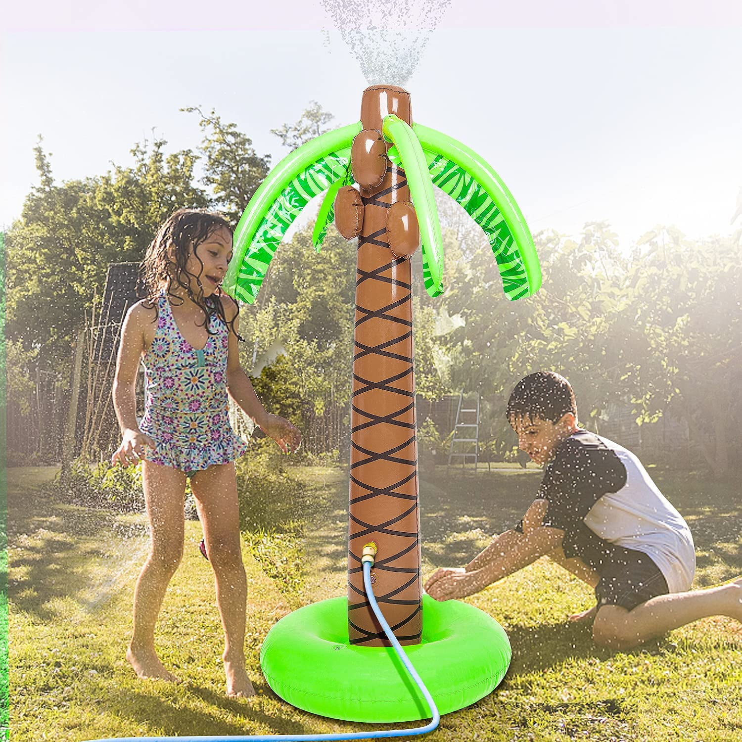 Giant Palm Tree Inflatable Water Toy Sprinkler for Kids Inflatable ...