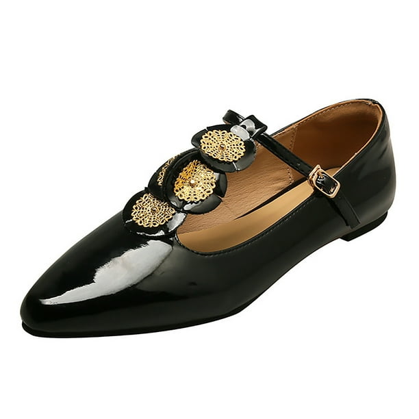 Adult Women Shoes Women Slingback French Vintage Pointed Low Heel Flat ...