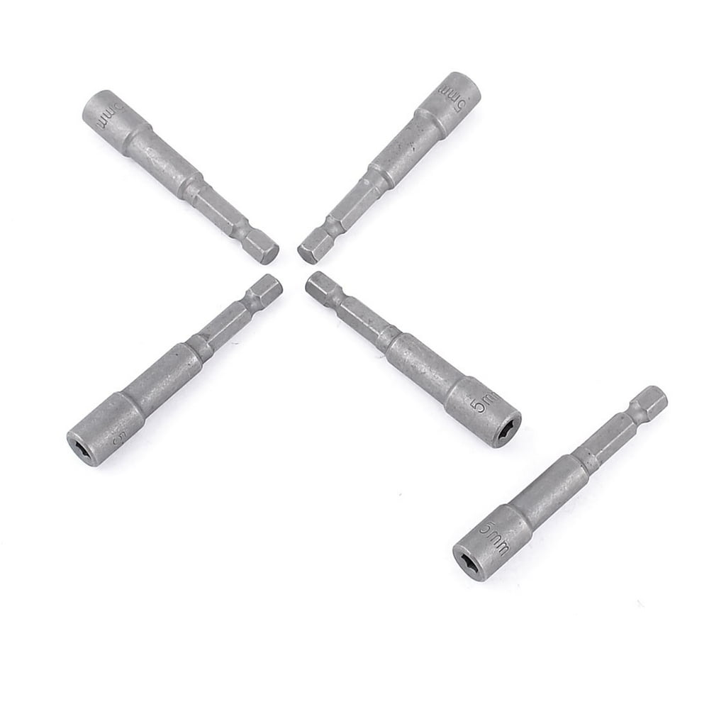 5pcs 1/4" Shank 5mm Hex Socket Spanner Wrench Nut Driver Bits - Walmart ...