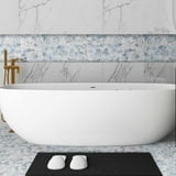 The Tile Life Huron Rock 12" x 12" Azul Glass Pebble Floor and Wall ...