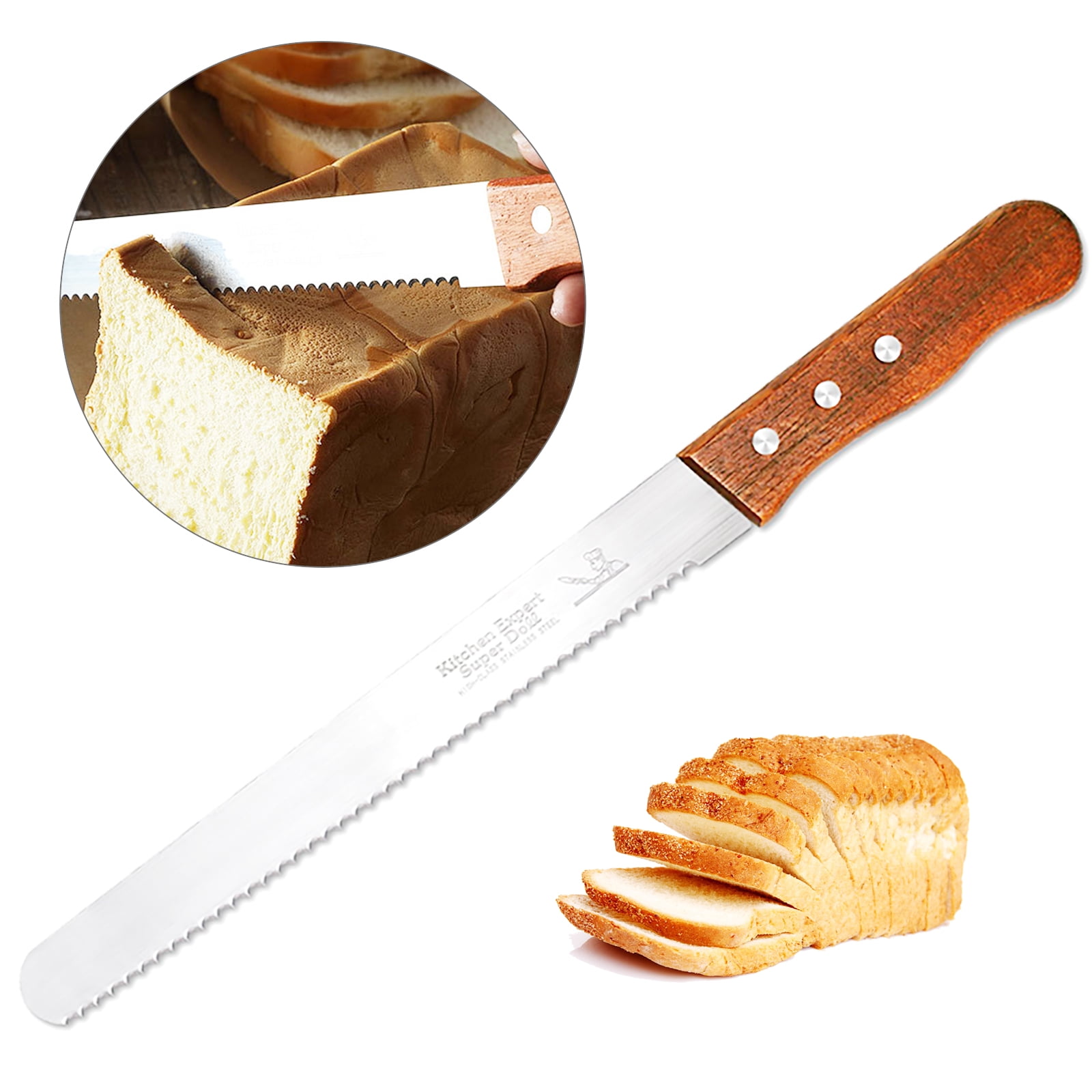 Bread Knife - Stainless Steel Bread Cutter Ideal for Slicing Homemade ...