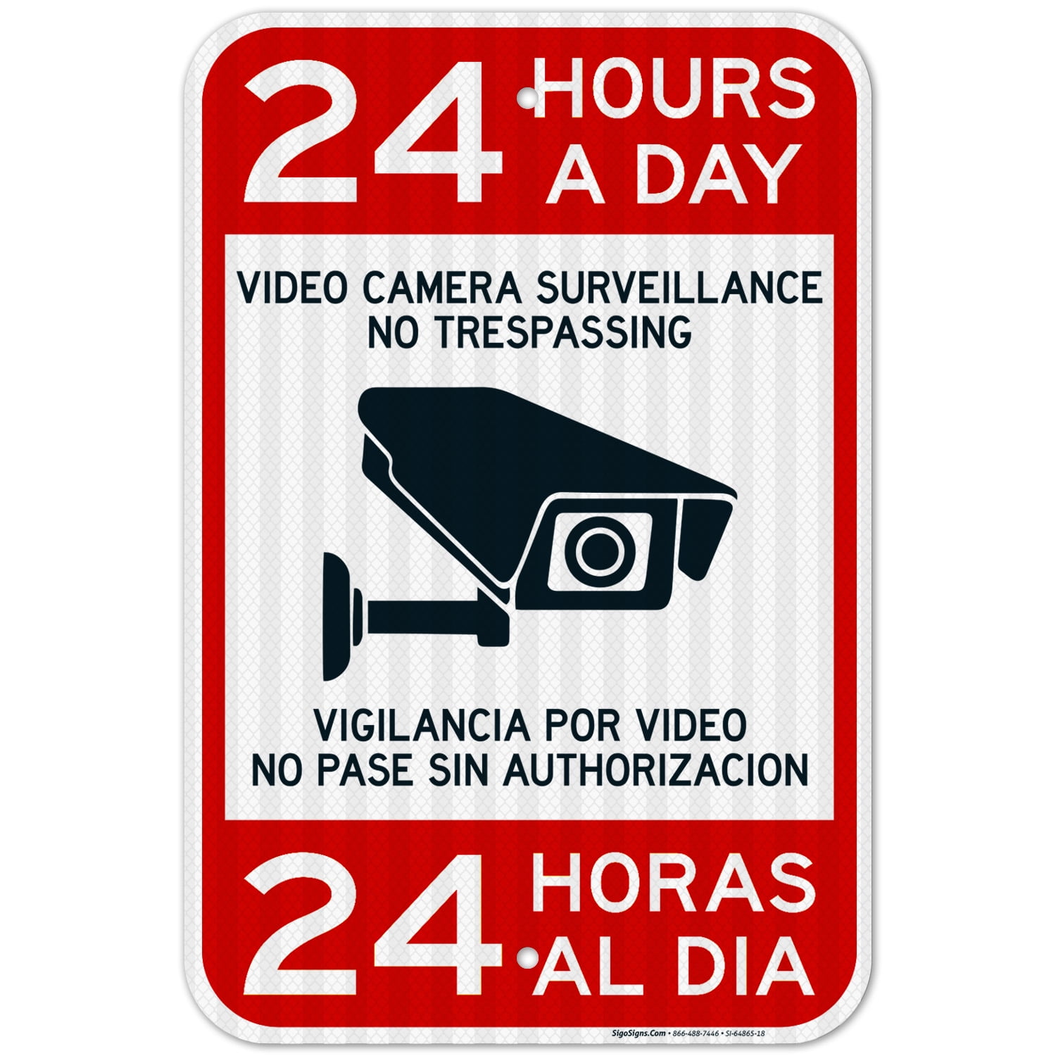 Video Camera Surveillance No Trespassing Bilingual Sign, - Walmart.com
