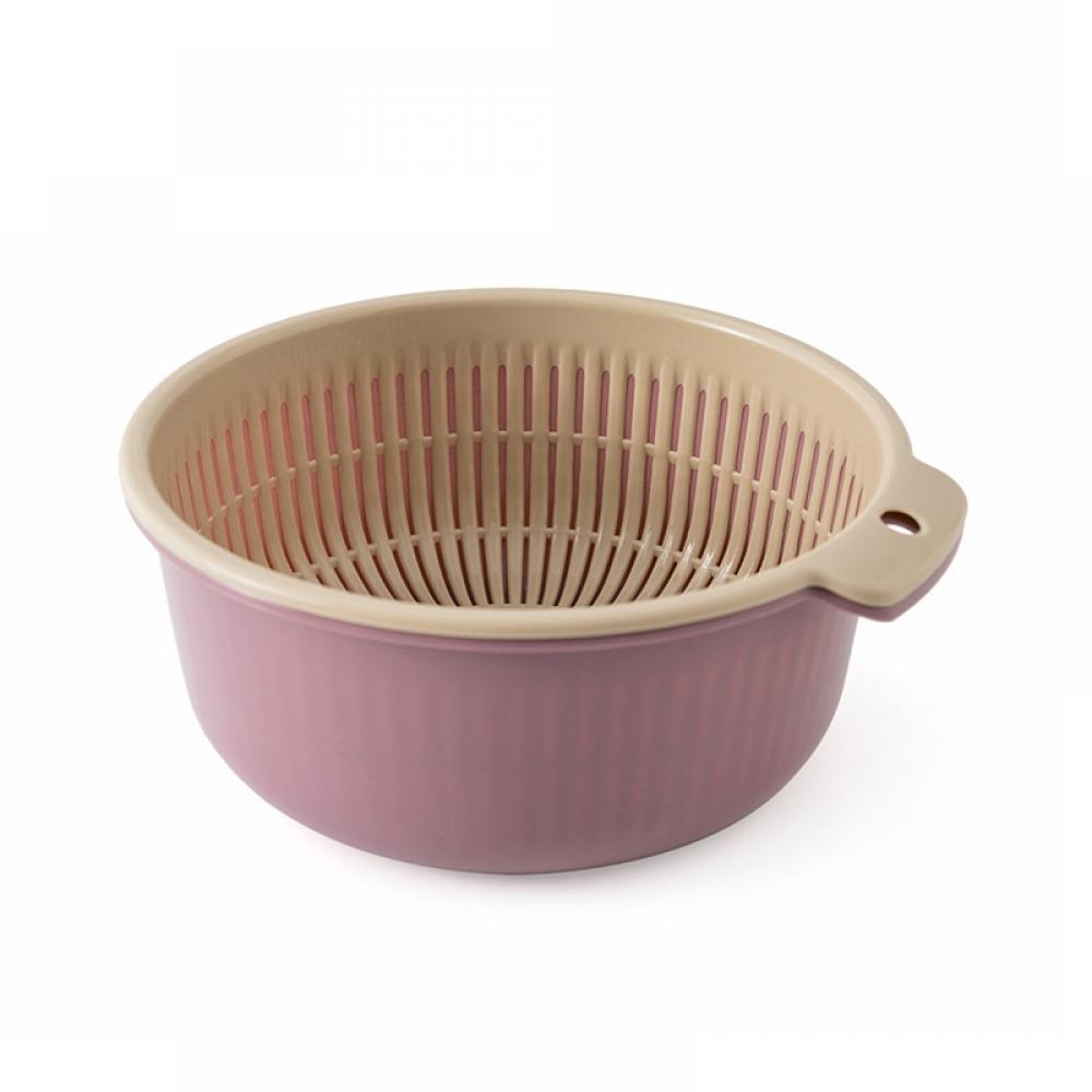 Kitchen Colander Bowl, 2-in-1 Plastic Washing Bowl and Strainer ...