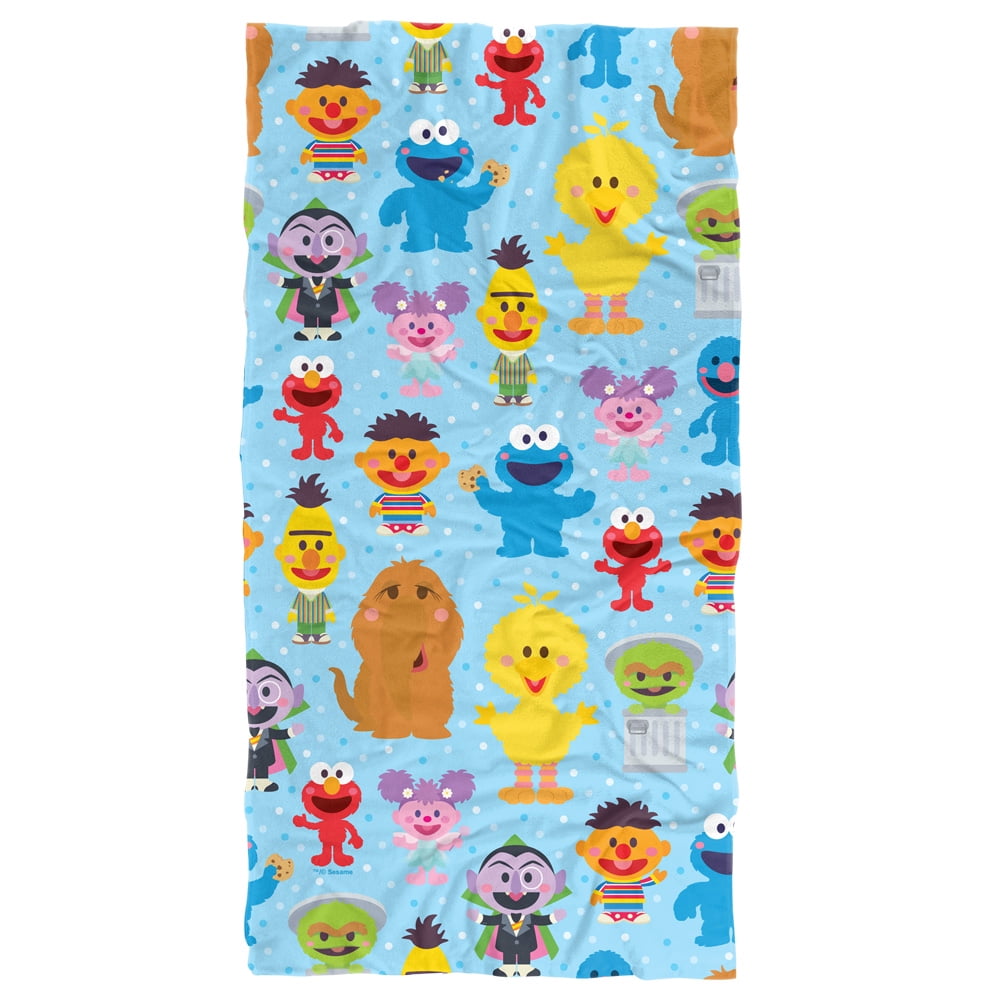 Sesame Street Cute Character Pattern Officially Licensed Beach Towel 30 ...