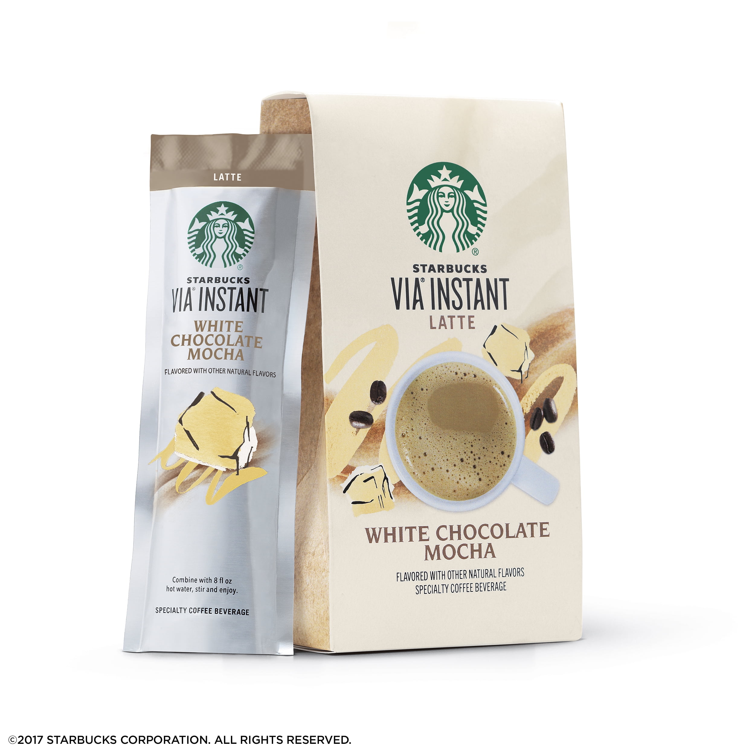 Starbucks VIA Instant White Chocolate Mocha Latte (1 box of 5 packets ...