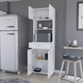 LHYY Microwave Pantry Cabinet,Two Cabinets,Two Open Shelves,Drawer ...