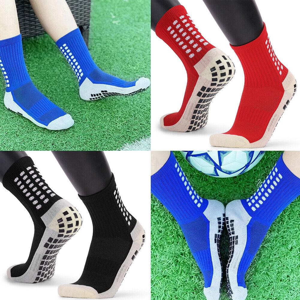 US 4-8 Pair Sport Socks Anti Slip Grip Soccer Football Basketball Sock ...