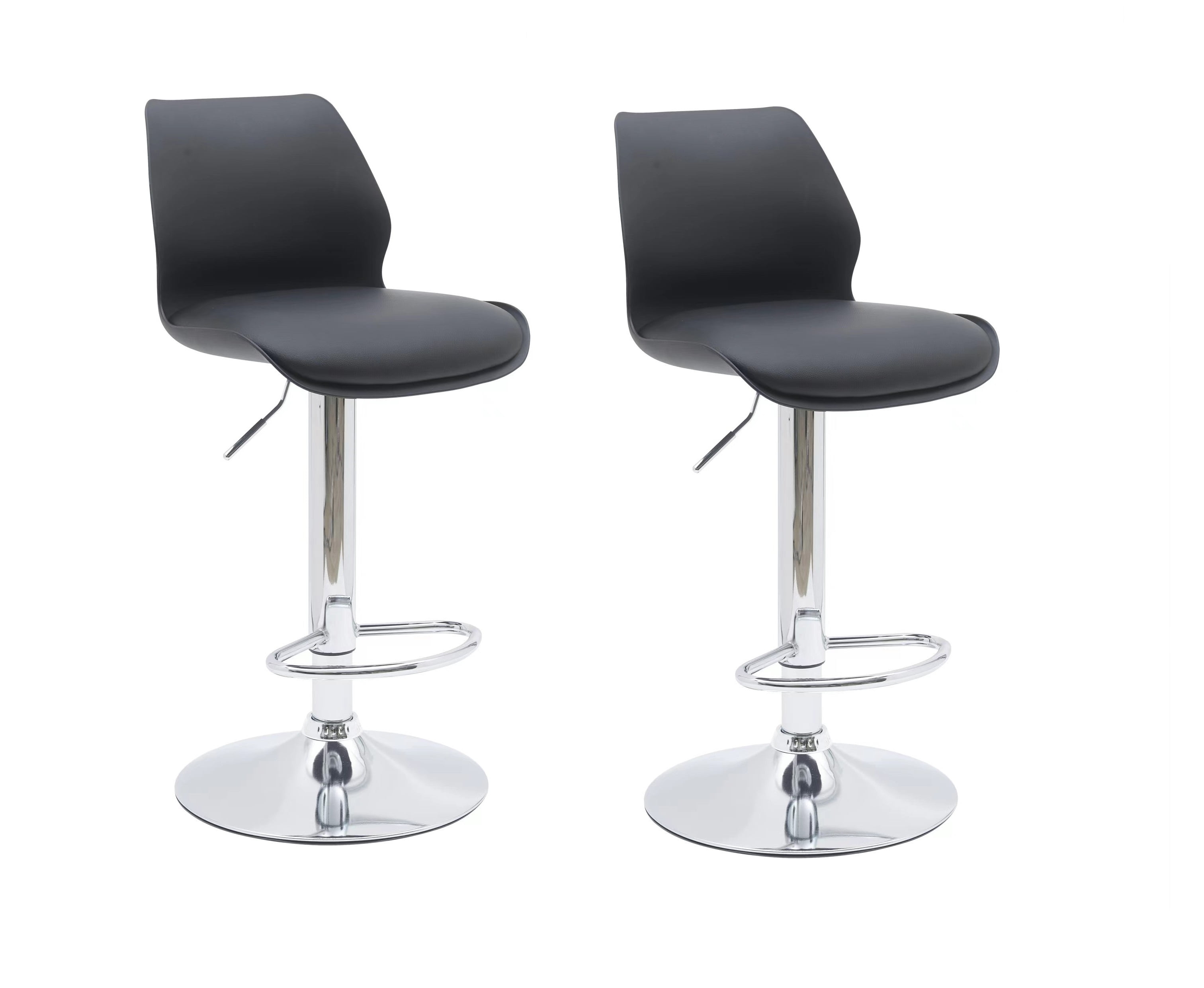 Set 2 Bancos Giratorios Respaldo Cocina Desayunador Barra Colo Negro ...