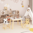 5 Piece Kids Table and Chairs Set Toddler Activity Table Wooden Animal ...