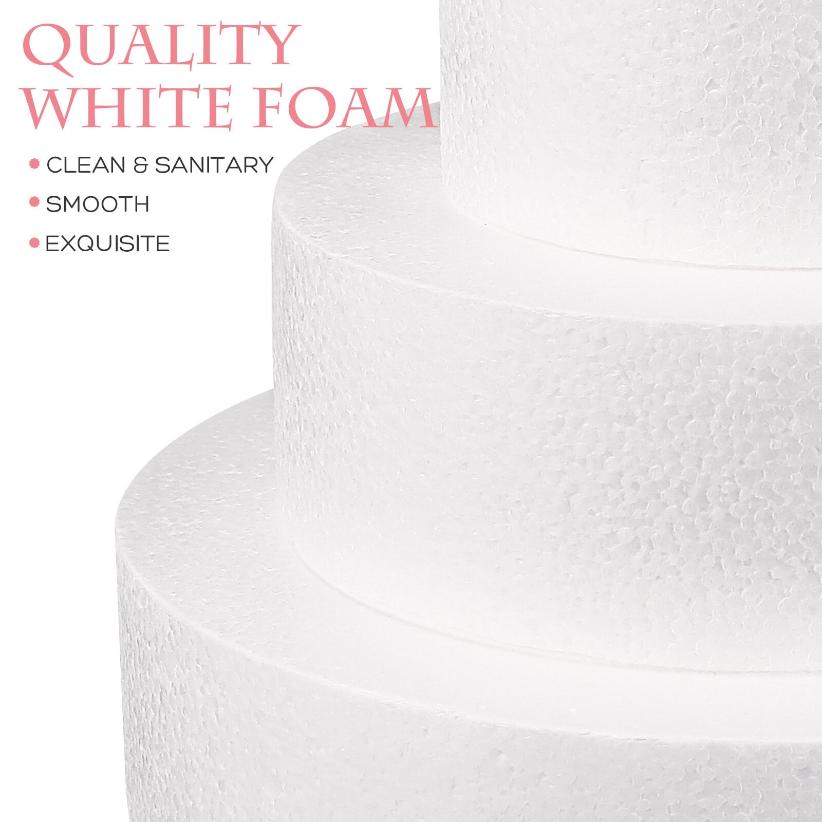 3 Pcs Foam Cakes Molds Round cake dummies for Wedding Cake Shop Window ...