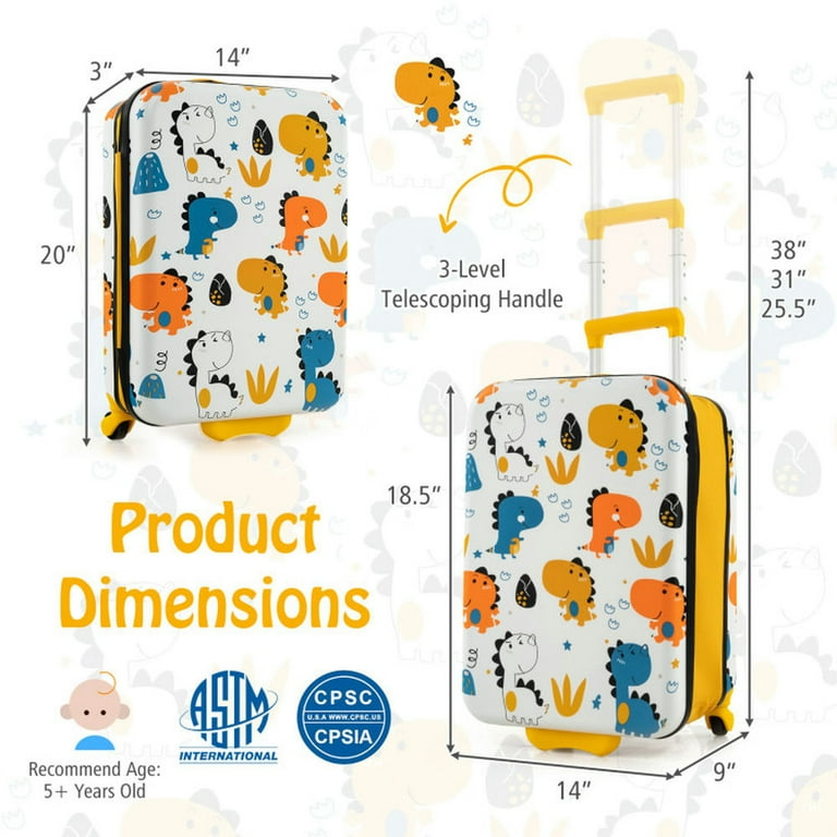 Kids Ride-On Suitcase - 20in Fun Luggage With Seat & Wheels For Travel ...