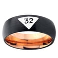 Masonic 32 Triangle Design Freemason Dome Black Rose Gold Tungsten Ring ...