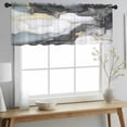 Black Grey Marble Semi Sheer Valance Curtains White Golden Abstract Art ...
