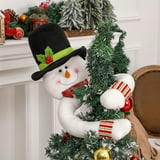 Lksixu Christmas Tree Topper Snowman Santa Claus Tree Topper with Top ...