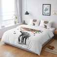 Abstract Elephant Queen Size Bed Set,Colorful Butterfly Red Blue Yellow ...