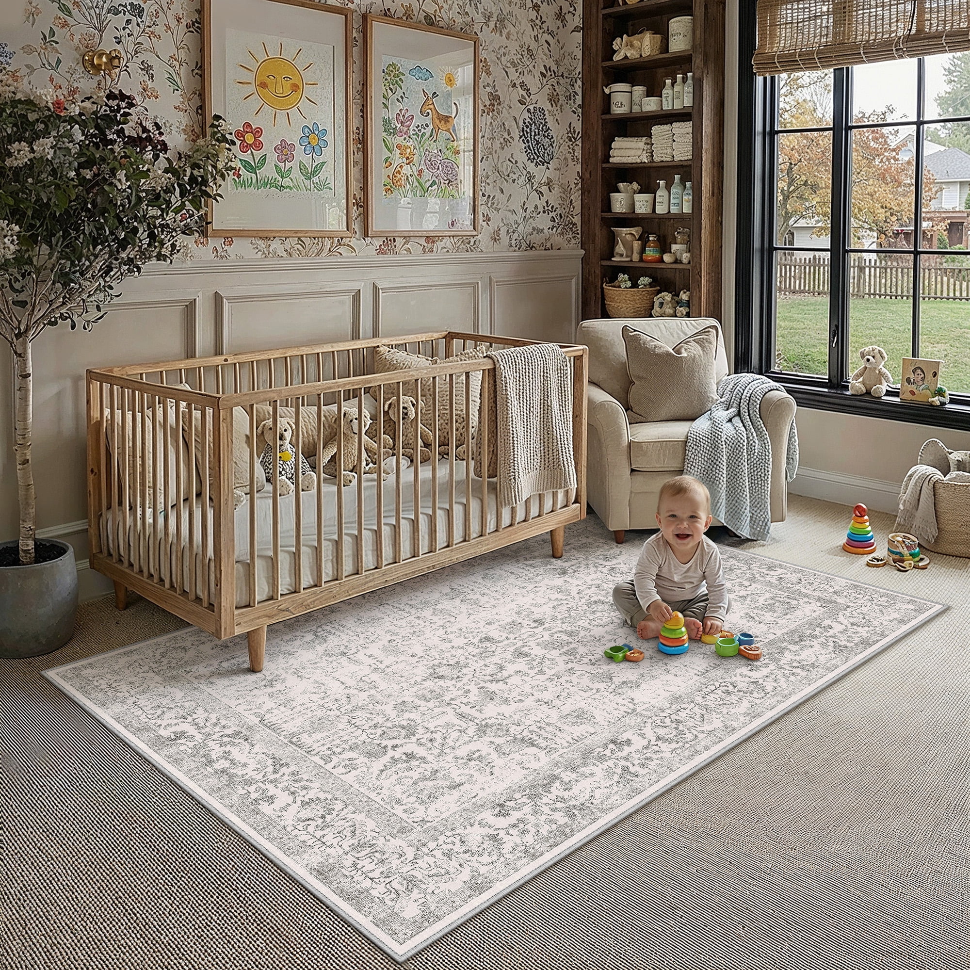 Click here for Berthmeer 4x6 Washable Gray Area Rugs For Bathroom... prices