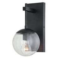 Globe Electric 1-Light Matte Black Motion Sensor Outdoor Wall Sconce w ...