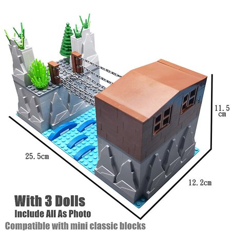 Moc Military Chain Bridge Blocks Toys For Boys With Baseplate Army Gun ...