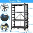 GAZILY 4-Tier Storage Shelving Unit, Foldable Storage Shelves Wire ...