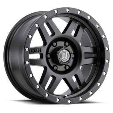 17x8.5 Icon Alloys Victory Satin Black & Red Wheel 5x4.5 (0mm) Fits ...