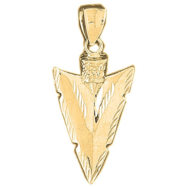 Jewels Obsession - 18K Yellow Gold Arrowhead Pendant - 38 mm - Walmart ...