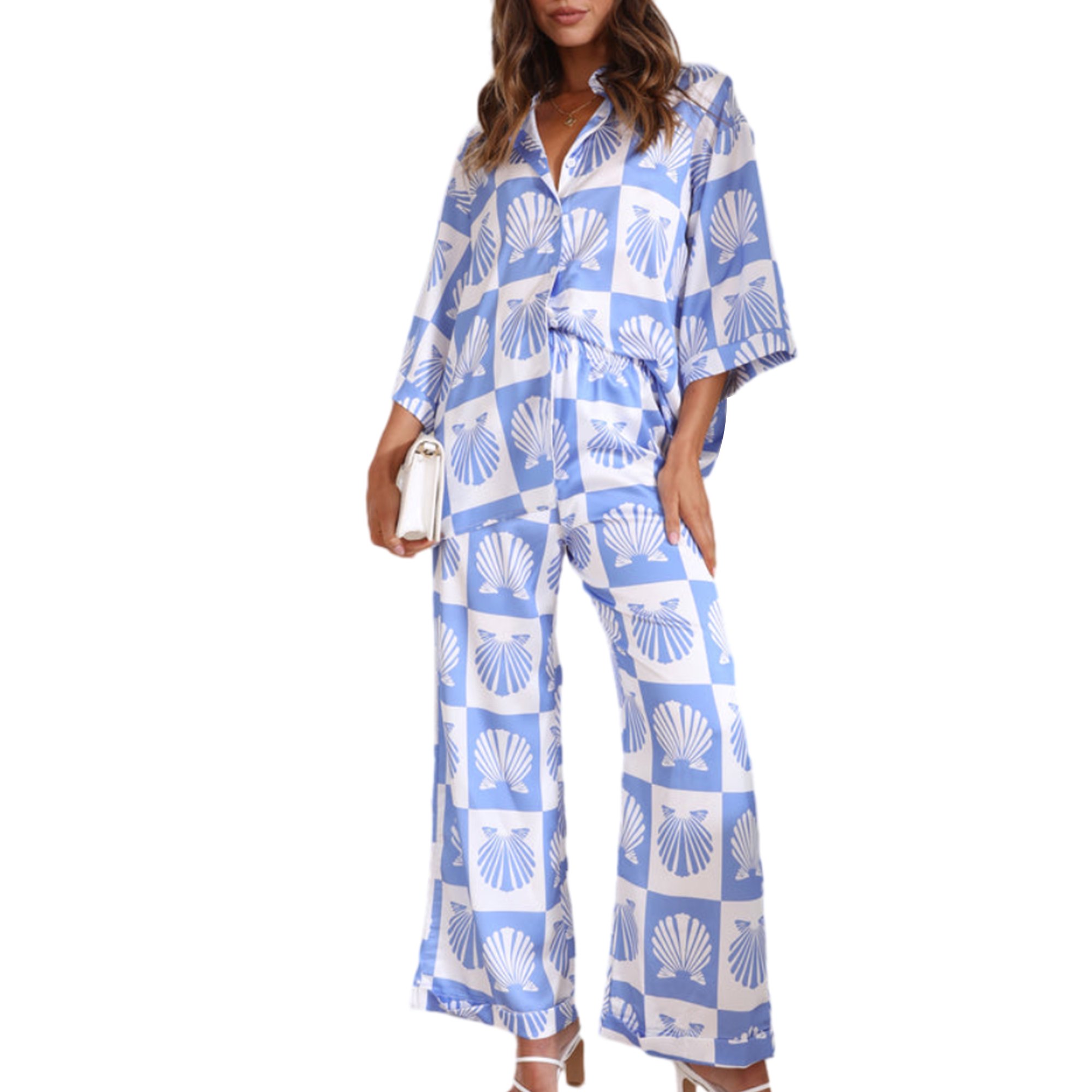Click here for Xiaxaixu Womens 2 Piece Pajamas Set Cute Seashell... prices