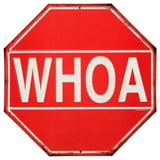 Whoa Stop Sign Rustic Embossed Metal Sign - Walmart.com