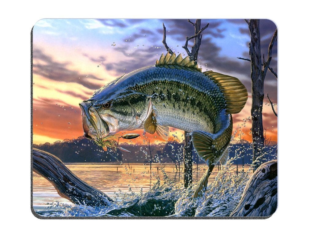 POPCreation Large Mouth Bass Mouse pads Gaming Mouse Pad 9.84x7.87 ...