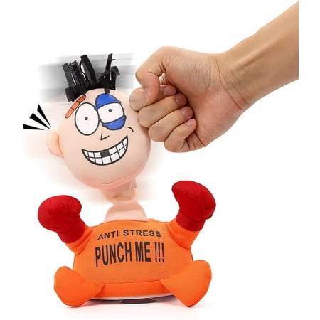 Electric Anti Stress Punch Me Plush Doll, Desktop Punching Bag Hitting ...