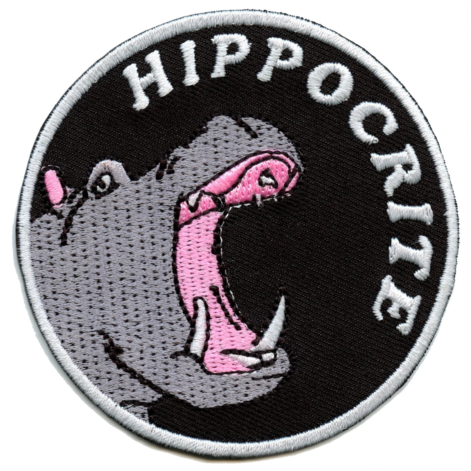 Hippocrite Hippo Pun Iron On Patch - Walmart.com