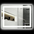 HOMCOM LED Bathroom Mirror, 35" x 28" Backlit/Front Lit LED Mirror ...