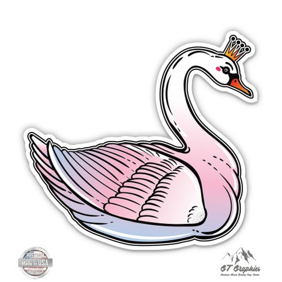 Swan Princess - 3" Vinyl Sticker - For Car Laptop I-Pad Phone Helmet ...