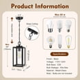 2 Pack 13" Outdoor Pendant Light for Porch,Black Lantern Hanging ...