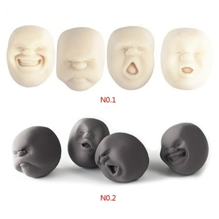 4pcs/set Human Emotion Face Anti-stress Squishy Toy Squeeze Relieve ...