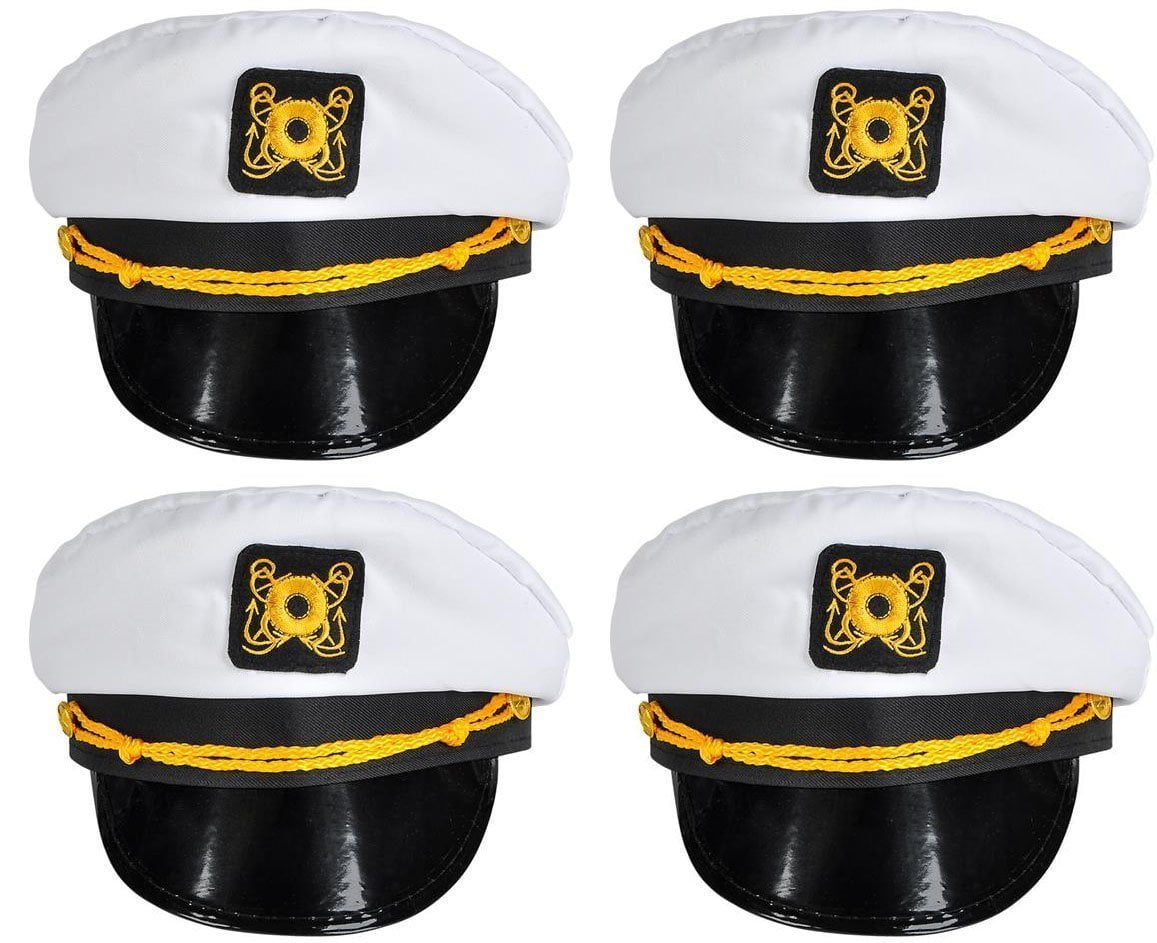 4 Yacht Captain Sailing Hats Great Cruise Accessory (4 Pack) - Walmart.com