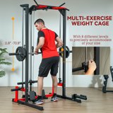 Soozier Multi-Function Smith Machine Power Rack with Pull Up Bar, Lat ...