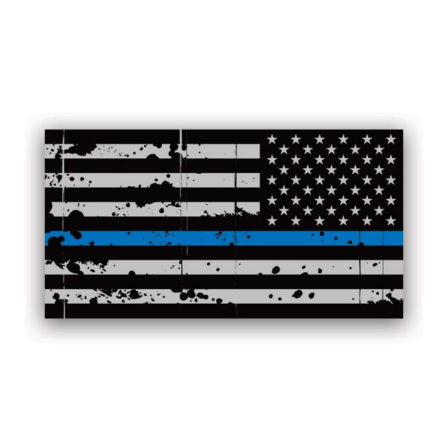 Reverse Distressed Thin Blue Line Subdued American Flag Sticker Decal ...