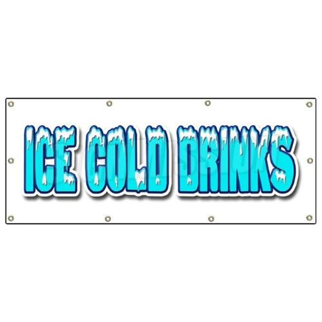 SignMission B-96 Ice Cold Drinks 36 x 96 in. Ice Cold Drinks Banner ...